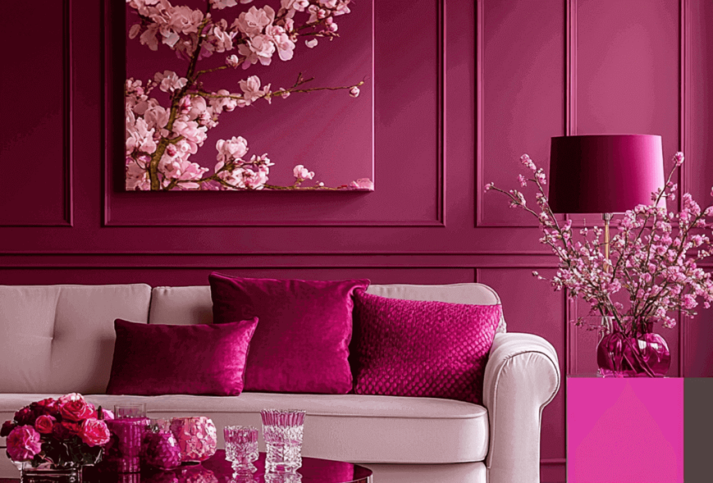 Magenta Wallpaper Design Bookshelf Wallpaper Gold And Magenta