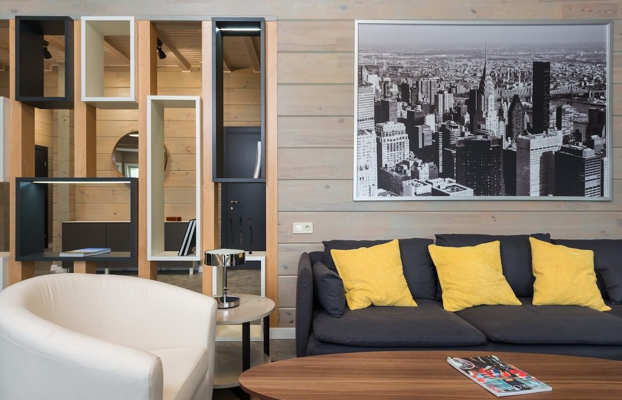 Living room decoration ideas with large-format wall art decor - KunstLoft