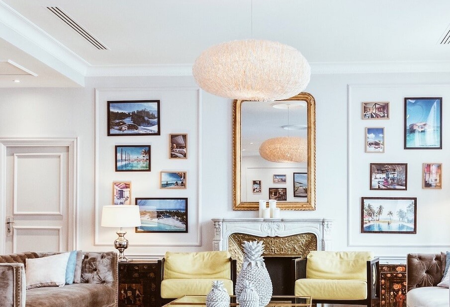 Living room decoration ideas with large-format wall art decor - KunstLoft